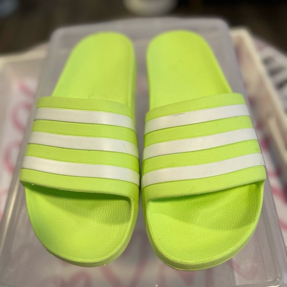 adidas | Shoes | Adidas Neon Yellow Slide Sandals | Poshmark